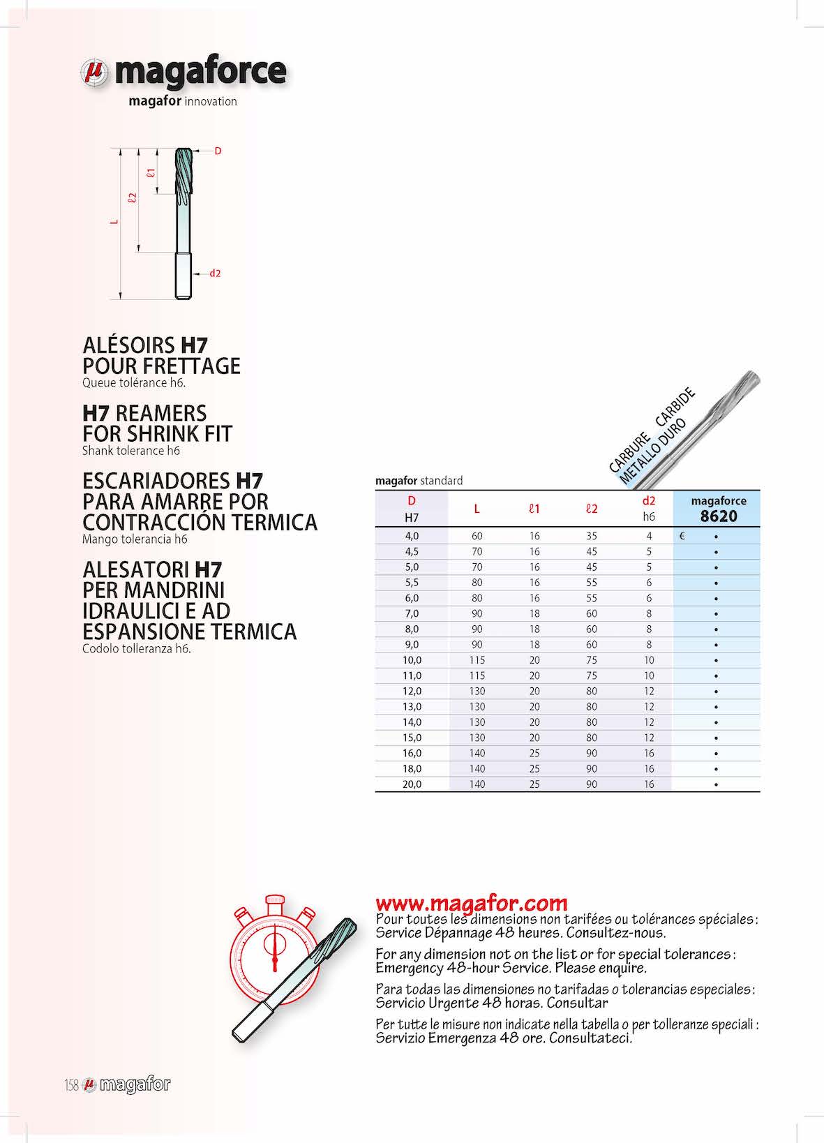 Solid Carbide and HSS Reamers, miniature reamer size from Ø0.2 by ...